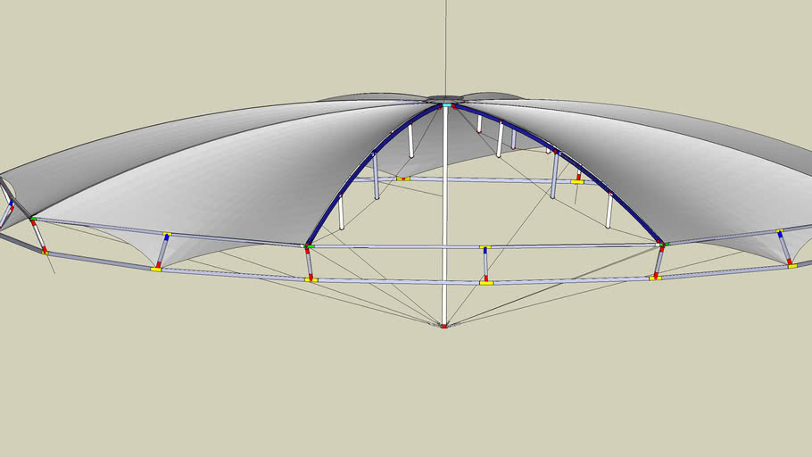 tensile stucture geiger dome | 3D Warehouse
