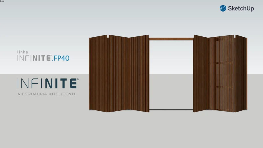 INFINITE.FP40 Portas com 6 folhas dobráveis estilo ripado - Aberto | 3D ...