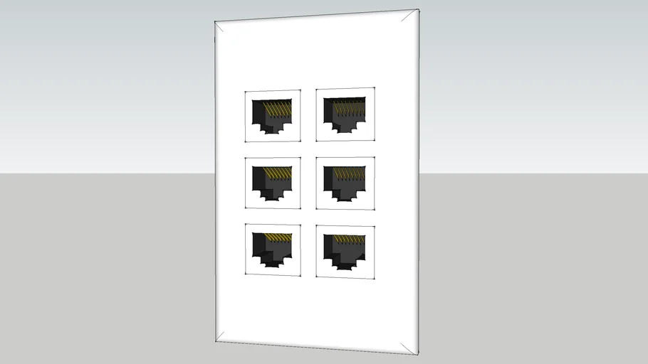 RJ-45 Faceplate - 6 Port | 3D Warehouse