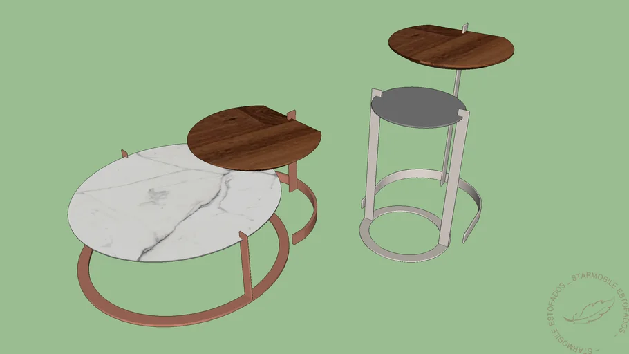 MESA DE CENTRO E LATERAL ARO E AXIS | 3D Warehouse