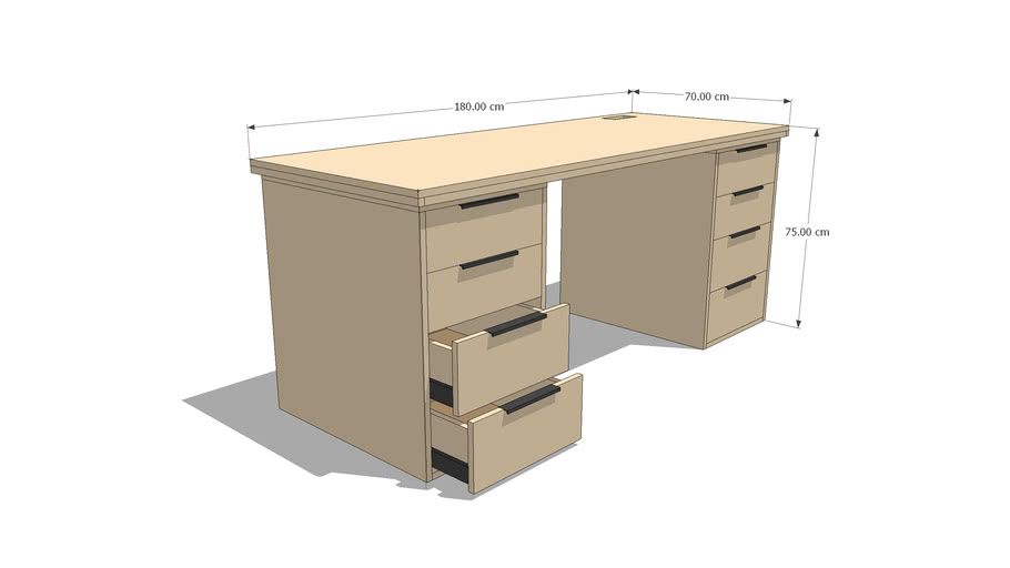 Meja Komputer V3 | 3D Warehouse