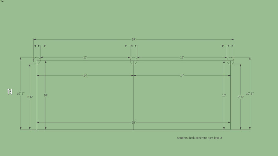 sondras deck concrete pier layout | 3D Warehouse