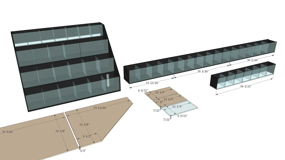 Divided Stacked Fish Display | 3D Warehouse
