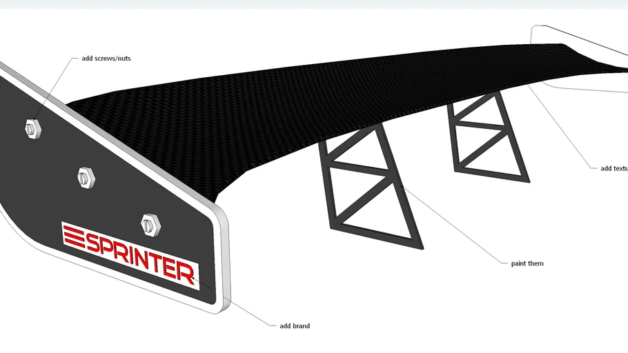 Spoiler Tutorial (Single Curved Shape) | 3D Warehouse