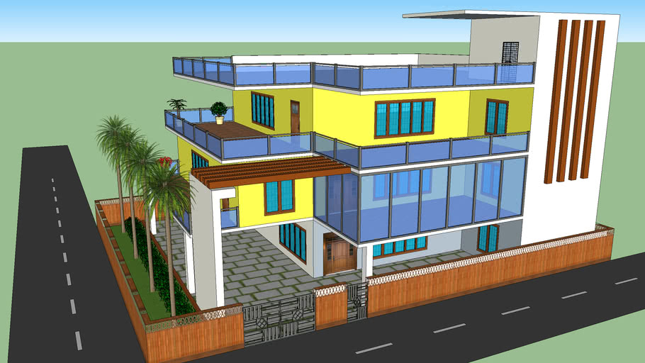 Modern house elevation | 3D Warehouse
