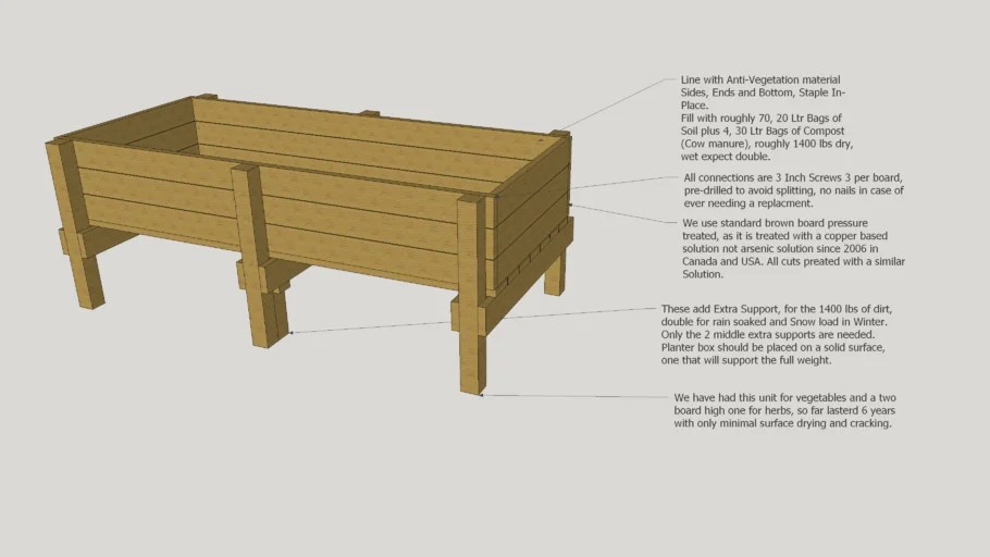 Raised Planter Box | 3D Warehouse