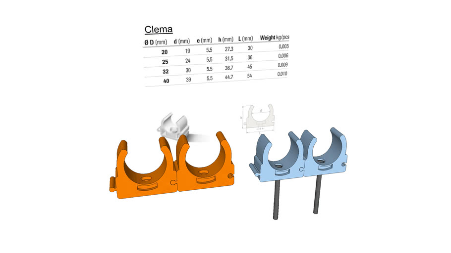 PVC PIPE CLAMP SUPPORT / SUPORT PRINDERE TUB PVC | 3D Warehouse