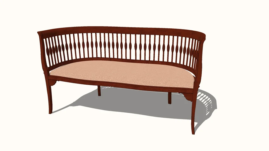 American Walnut Settee | 3D Warehouse