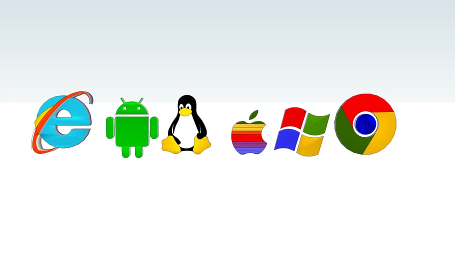 Android, Tux, Apple, Windows and Chorme | 3D Warehouse