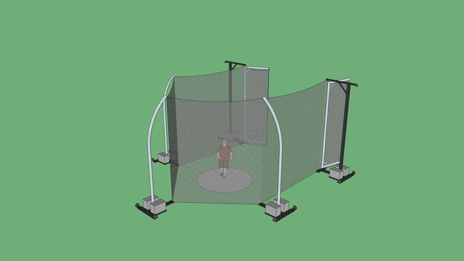 732250 Portable Indoor Weight Throw Cage | 3D Warehouse