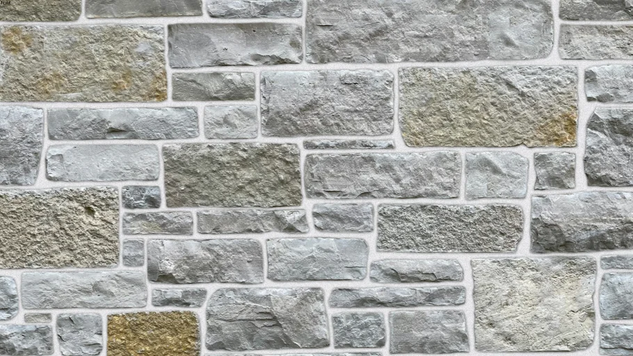 'Cambridge' (White Joint) Seamless Natural Stone Veneer Building Material | 3D Warehouse