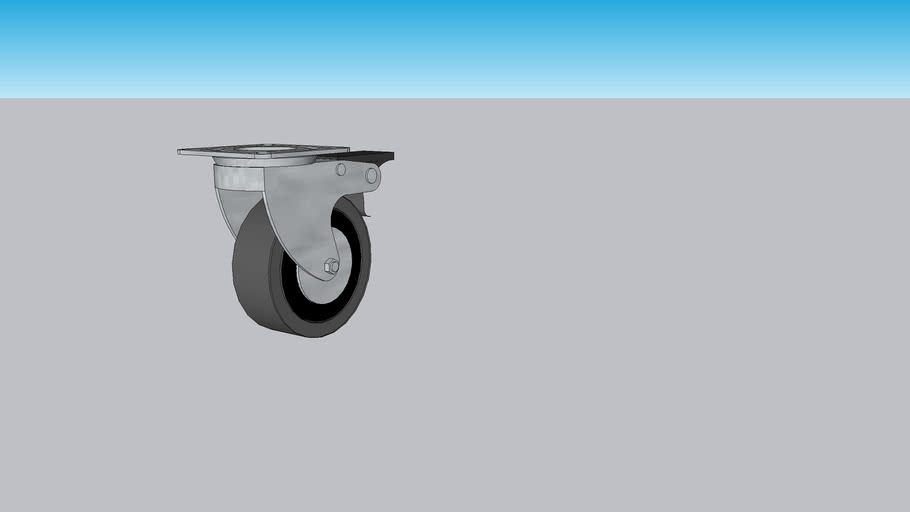 Rueda Giratoria 75 mm con freno | 3D Warehouse