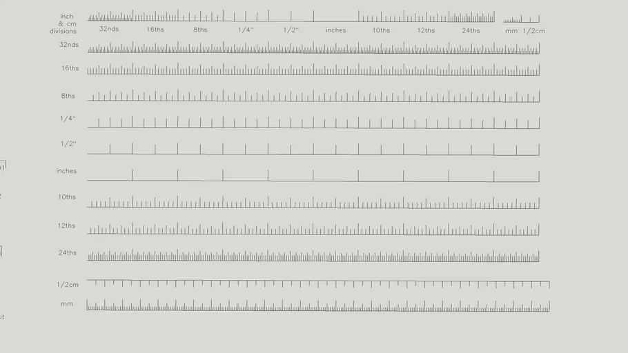 Sample rules and scales, inch and metric, linear and radial | 3D Warehouse