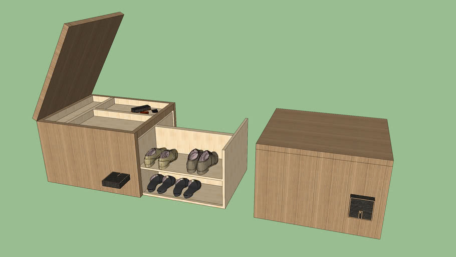 Square Side Sliding Shoe Rack | 3D Warehouse