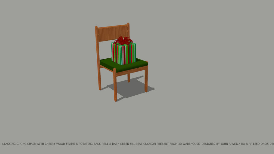 STACKING CHAIR GREEN CUSHION & PRESENT FROM 3D WAREHOUSE CHAIR DESIGNED ...