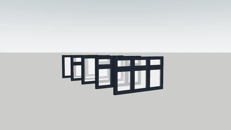 Origin 3 Panel Casement Windows 1010 x 1763 | 3D Warehouse