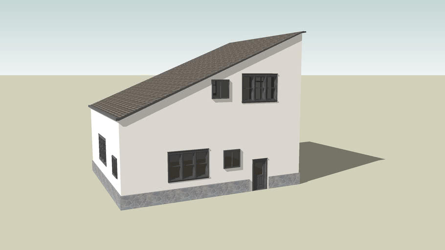 Diagonal roof house | 3D Warehouse