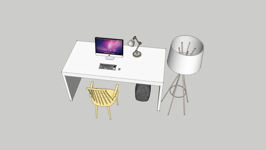 Desk with Mac | 3D Warehouse
