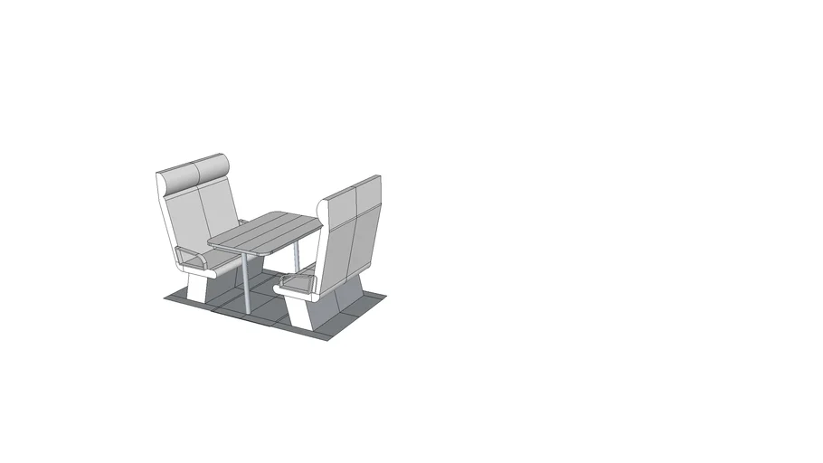 4 Seat Booth w 1.2M Table | 3D Warehouse