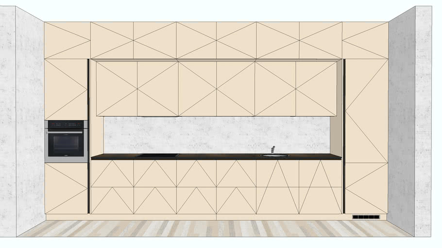 Kitchen with GOLA handles 2 | 3D Warehouse