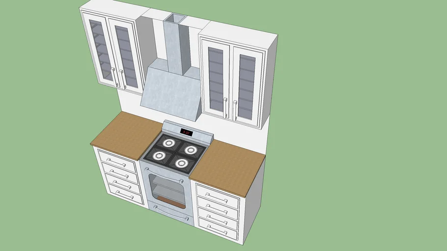 range with hood | 3D Warehouse