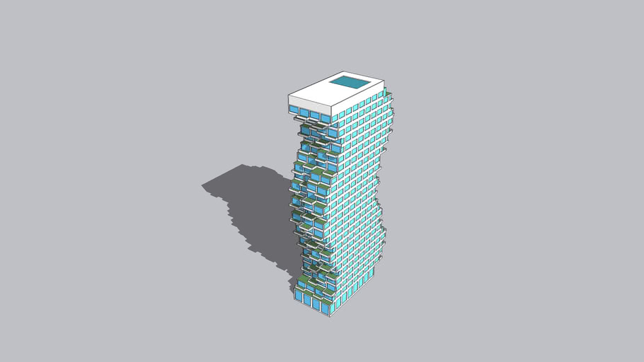 Qorner Tower (kind of) as modeled live | 3D Warehouse