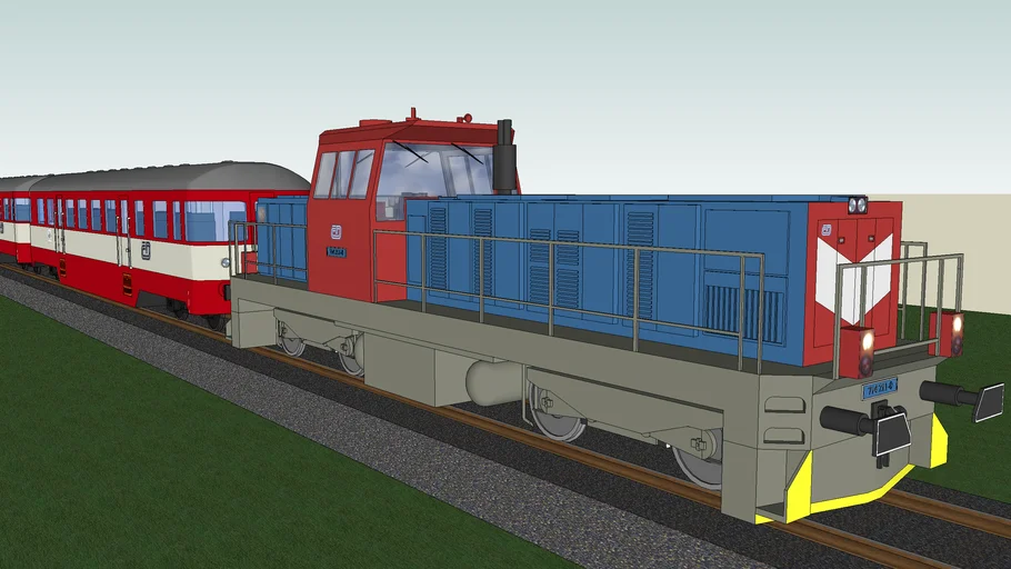 Passenger train with locomotive class 714 | 3D Warehouse