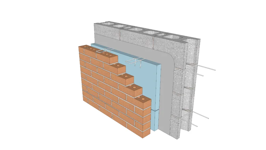 01.030.0201 Wall Type - Anchored Brick Veneer CMU Backing, Rigid ...