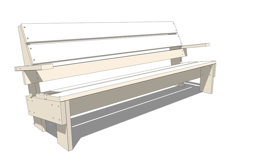 Rietveld Garden bench 1936 | 3D Warehouse