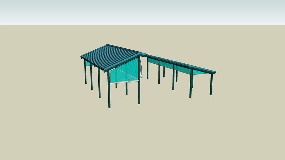 standing seam metal roof hut design | 3D Warehouse