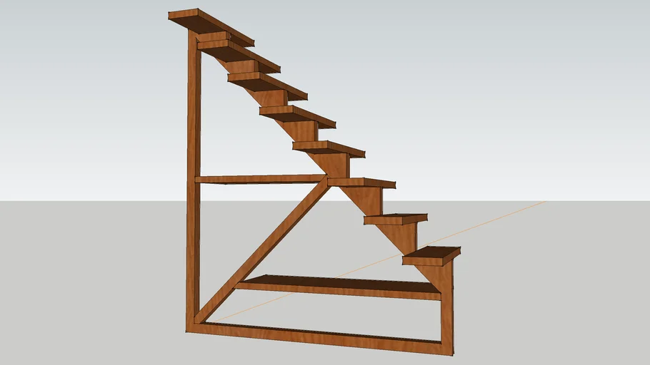 Wooden staircase | 3D Warehouse
