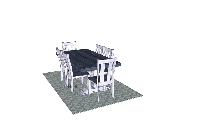 Dining table set Hillside collection | 3D Warehouse