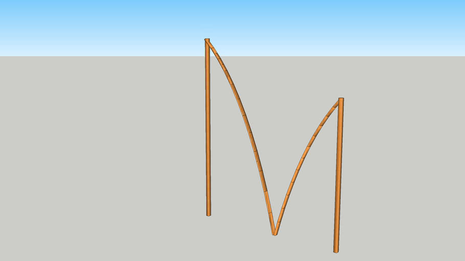 Bamboo V-shaped Wall Design | 3D Warehouse