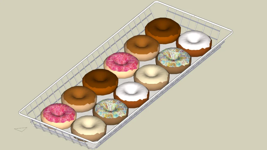 Chrome Basket with Donuts | 3D Warehouse