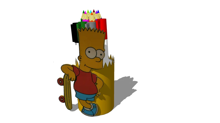 Pot à crayon Bart Simpson / pencil holder Bart Simpson | 3D Warehouse