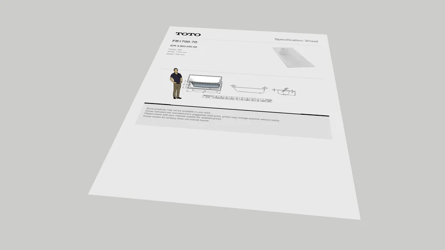 bathtub TOTO fb1700-70 | 3D Warehouse