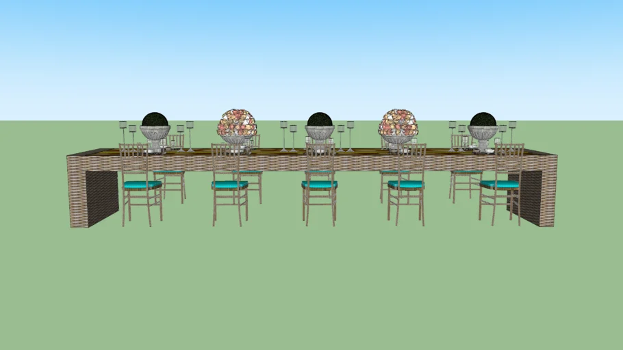 RATTAN BANQUET TABLE | 3D Warehouse