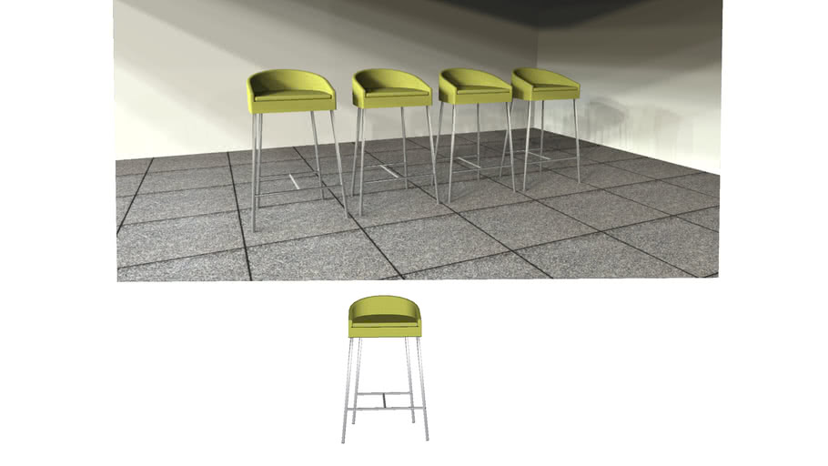 Seating - Chartreuse and Chrome Bar Stools | 3D Warehouse