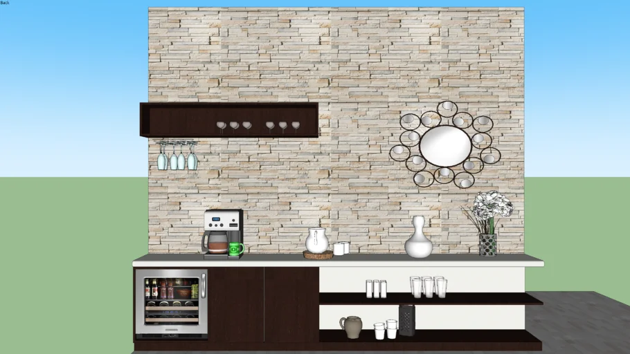 CROCKERY UNIT+KITCHEN+MODULAR+CUP+TEA+SINK+HOB+STOVE+PLANTS | 3D Warehouse