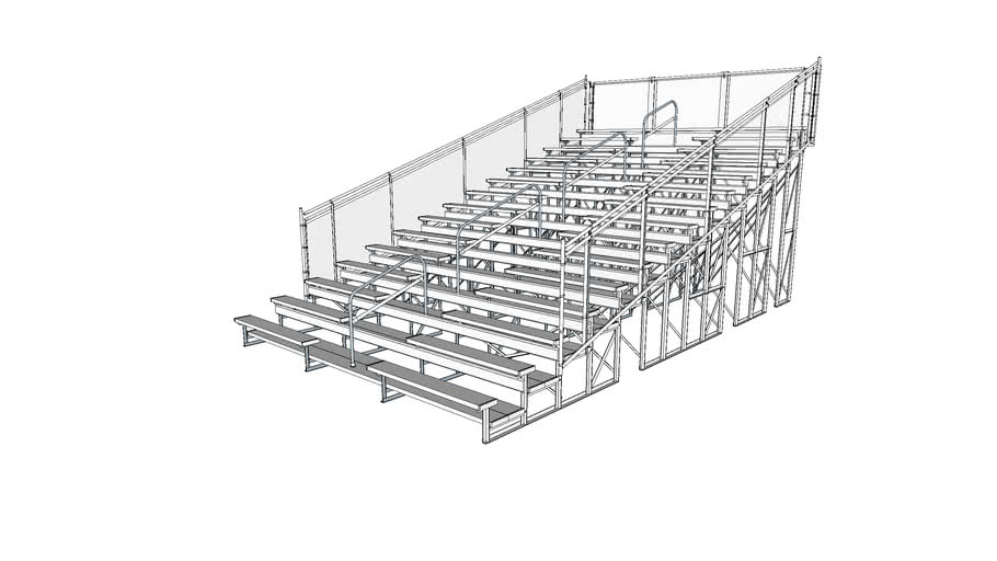 15 Row Aluminum Bleachers - Midfielder Series(21ft) | 3D Warehouse