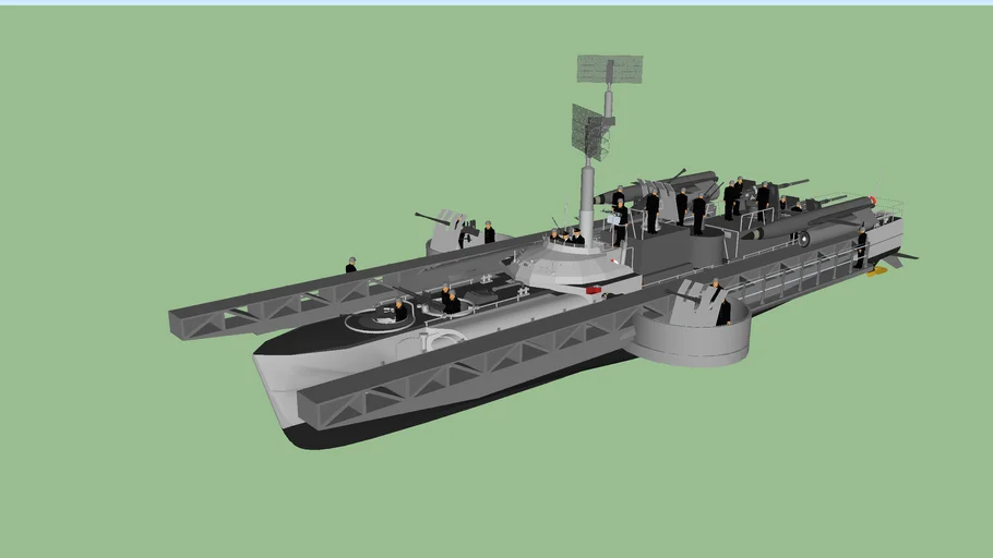 WW2 1946 ADVANCED GERMAN FAST ATTACK MISSILE BOAT | 3D Warehouse
