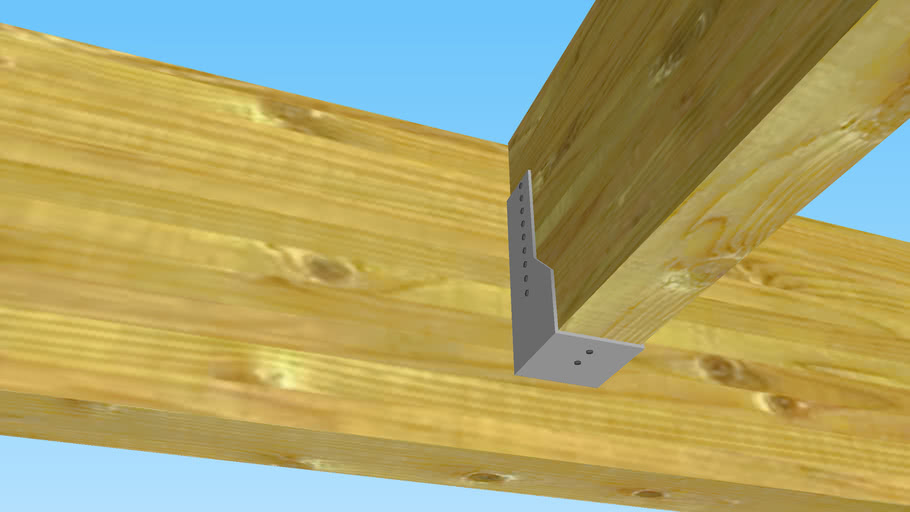 Simple assembly at right angles of wooden beams. | 3D Warehouse