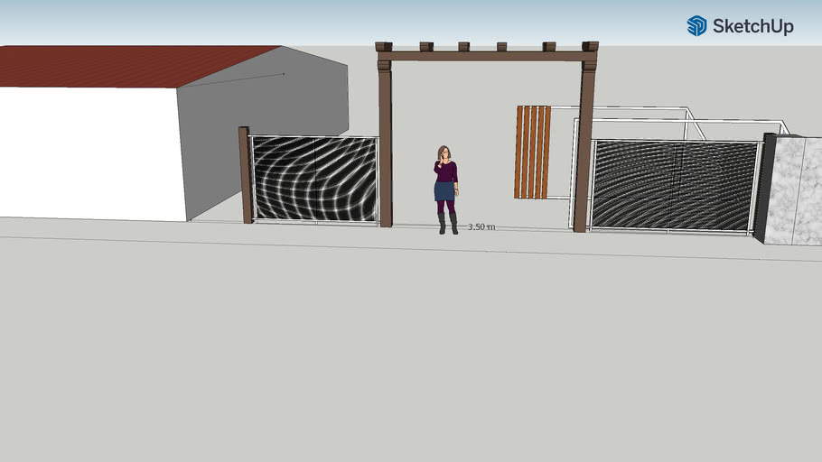 Porton corredizo de madera | 3D Warehouse