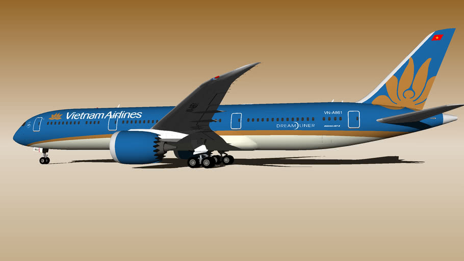 Vietnam Airlines Boeing 787-9 Dreamliner VN-A861 (New Livery 2015) | 3D ...