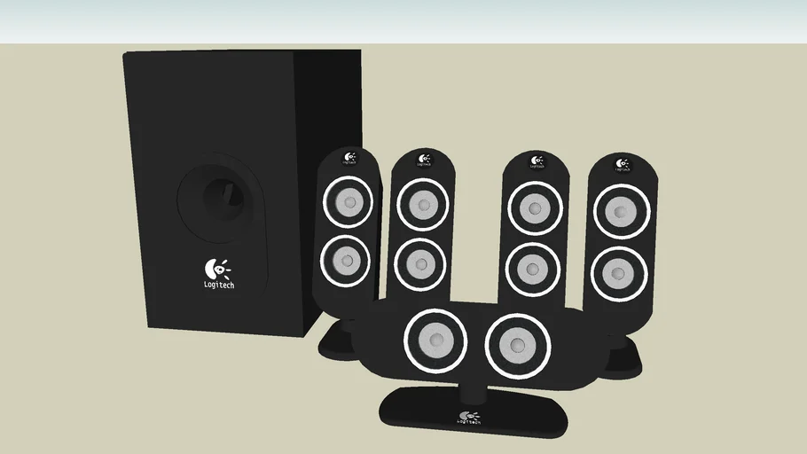 羅技 羅技喇叭 5.1 Logitech X-530 speaker 揚聲器 | 3D Warehouse