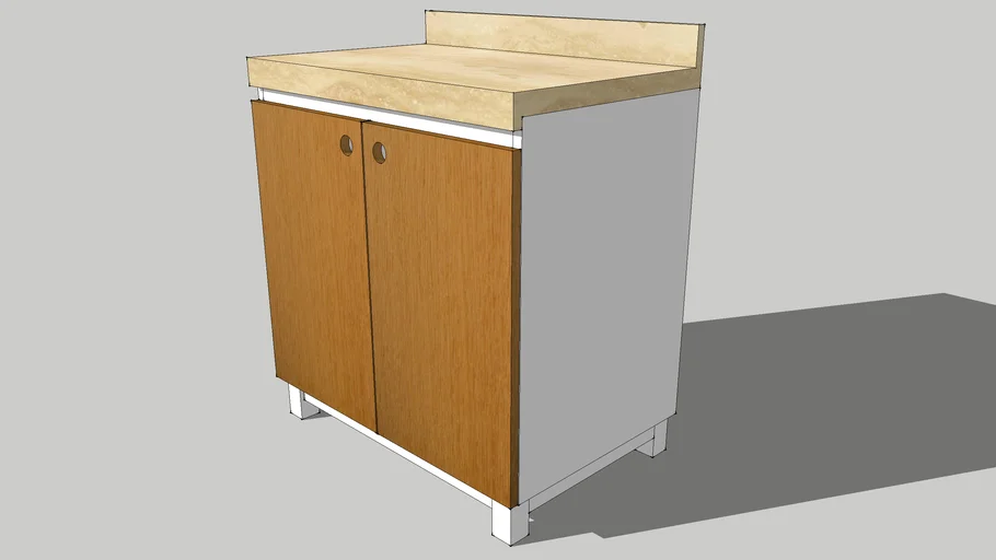 BALCÃO DE COZINHA 2 PORTAS CHEDDAR - BRANCO LAQUEADO E CARAMELO - MEU ...