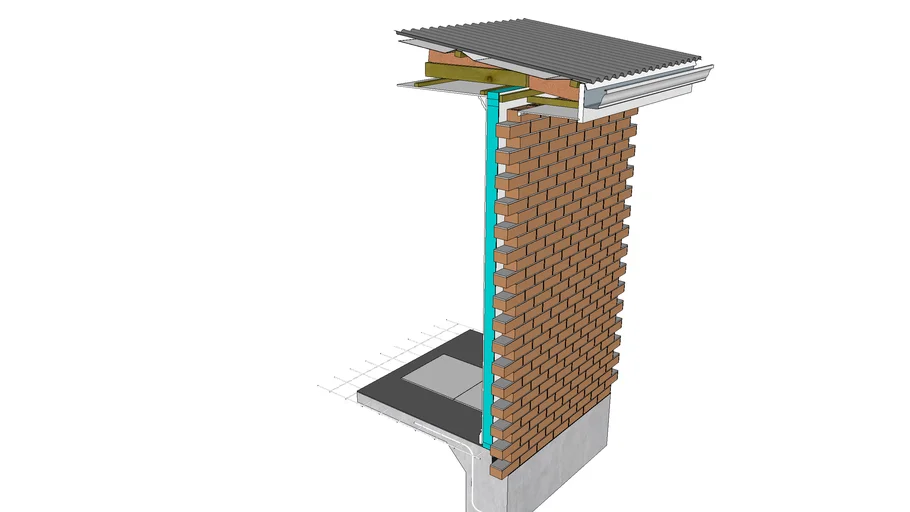 Brick veneer wall detail | 3D Warehouse