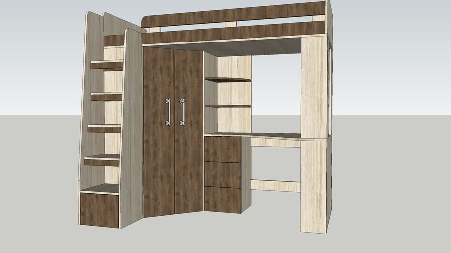 Camarote Closet Litera con Escritorio | 3D Warehouse