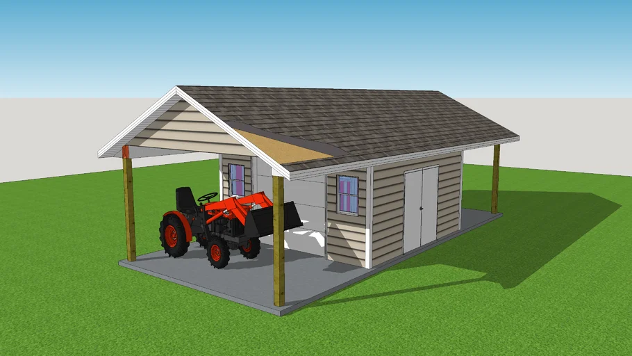 Utility Building , Kubota tractor storage | 3D Warehouse