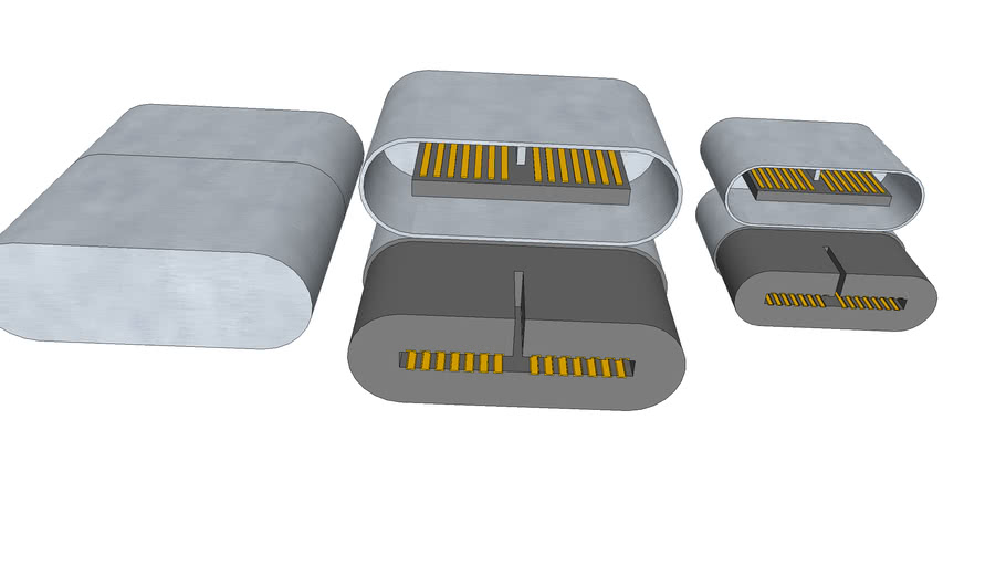 Male and Female USB Type-U and Type-U mini connector | 3D Warehouse